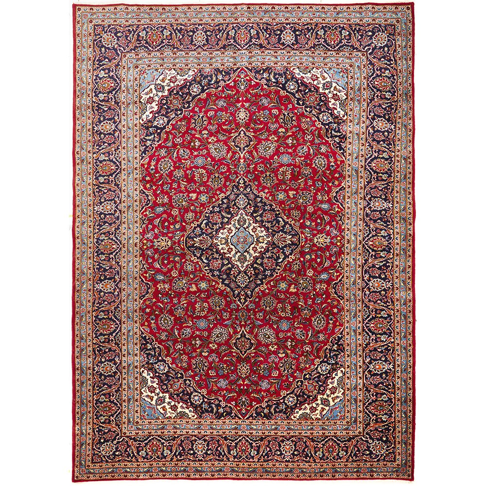 Hand Knotted Persian Rug Red Kashan 363X256CM – Aladdin Rugs NZ